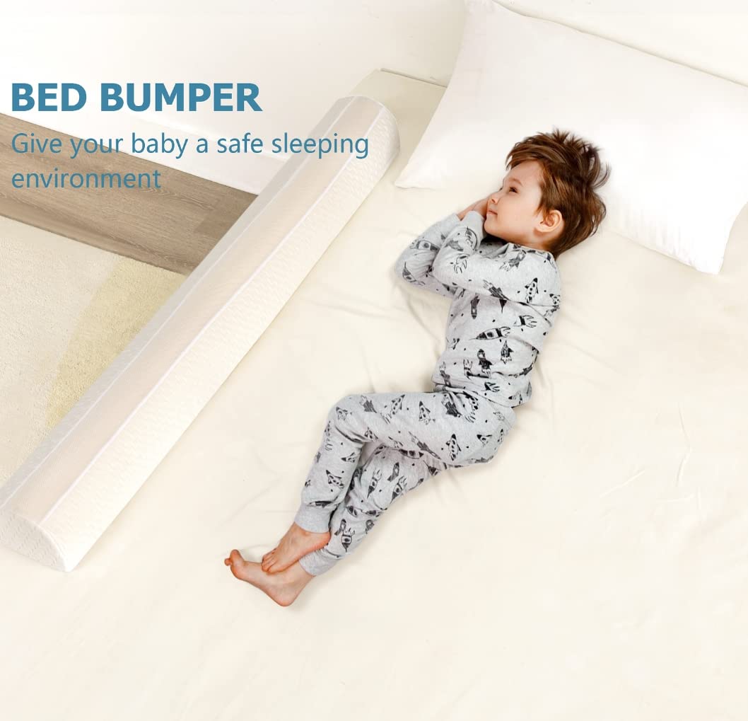 UBBCARE 66 Inches Extra Long Bed Rail, Memory Foam Rail Guard, Designed with Non-Slip Dot and 2 Strips, Washable Cover, Bed Rail for Baby, Toddlers, Kids, Fit for Twin, Full, Queen Size Bed