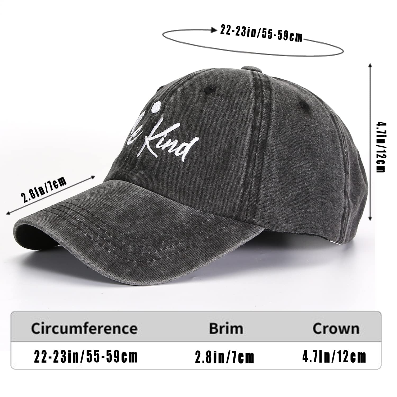 TUREIOP Embroidered Bee Be Kind Baseball Cap Hat Fun Baseball Cap Cool Trucker Hat Outdoor Camping Gift Accessories Snapback