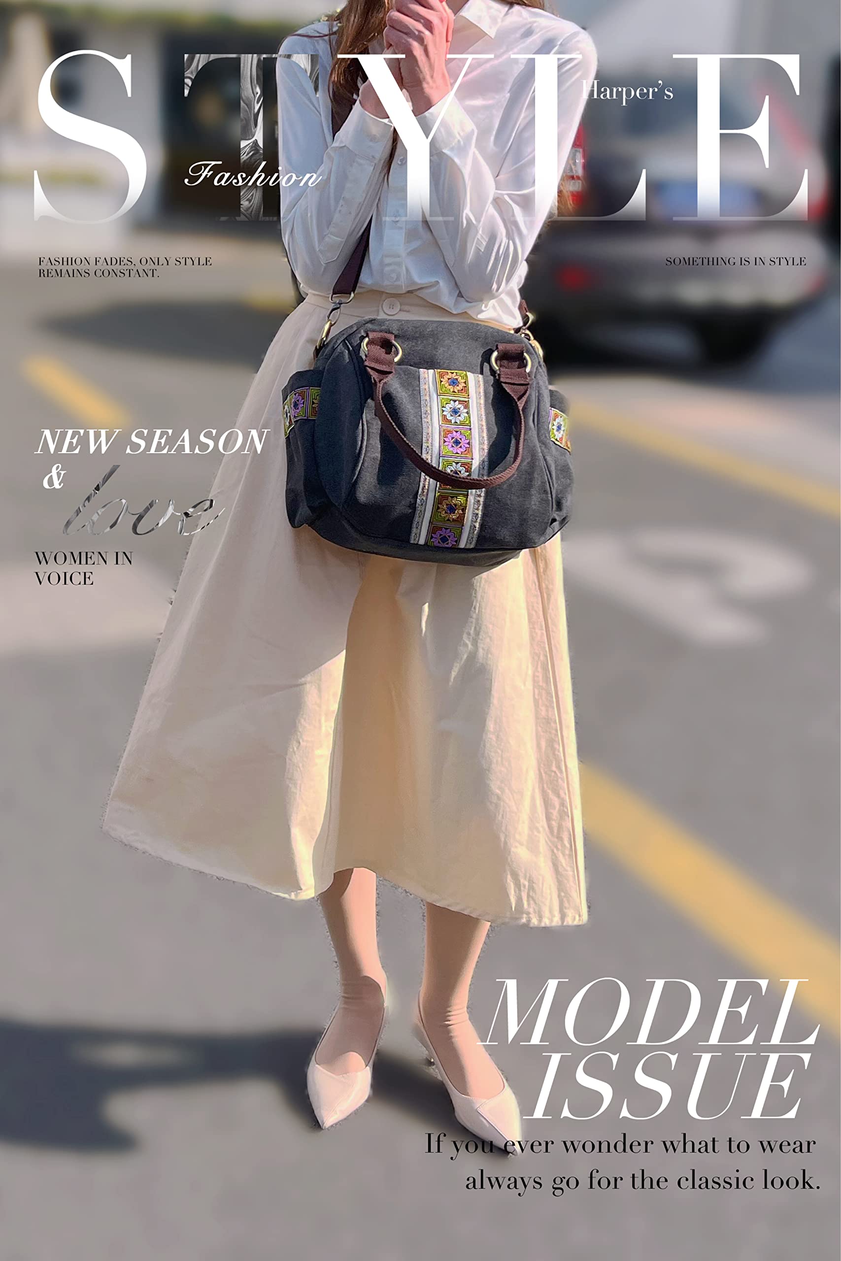 Women Canvas Top-Handle Handbag, Vintage Heavy-duty Crossbody Bag Tote Handbag
