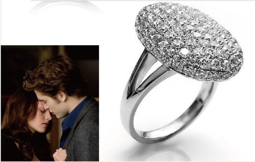 Twilight Inspired Bella's Silver Plated Little Crystal Engagement Ring Size 9