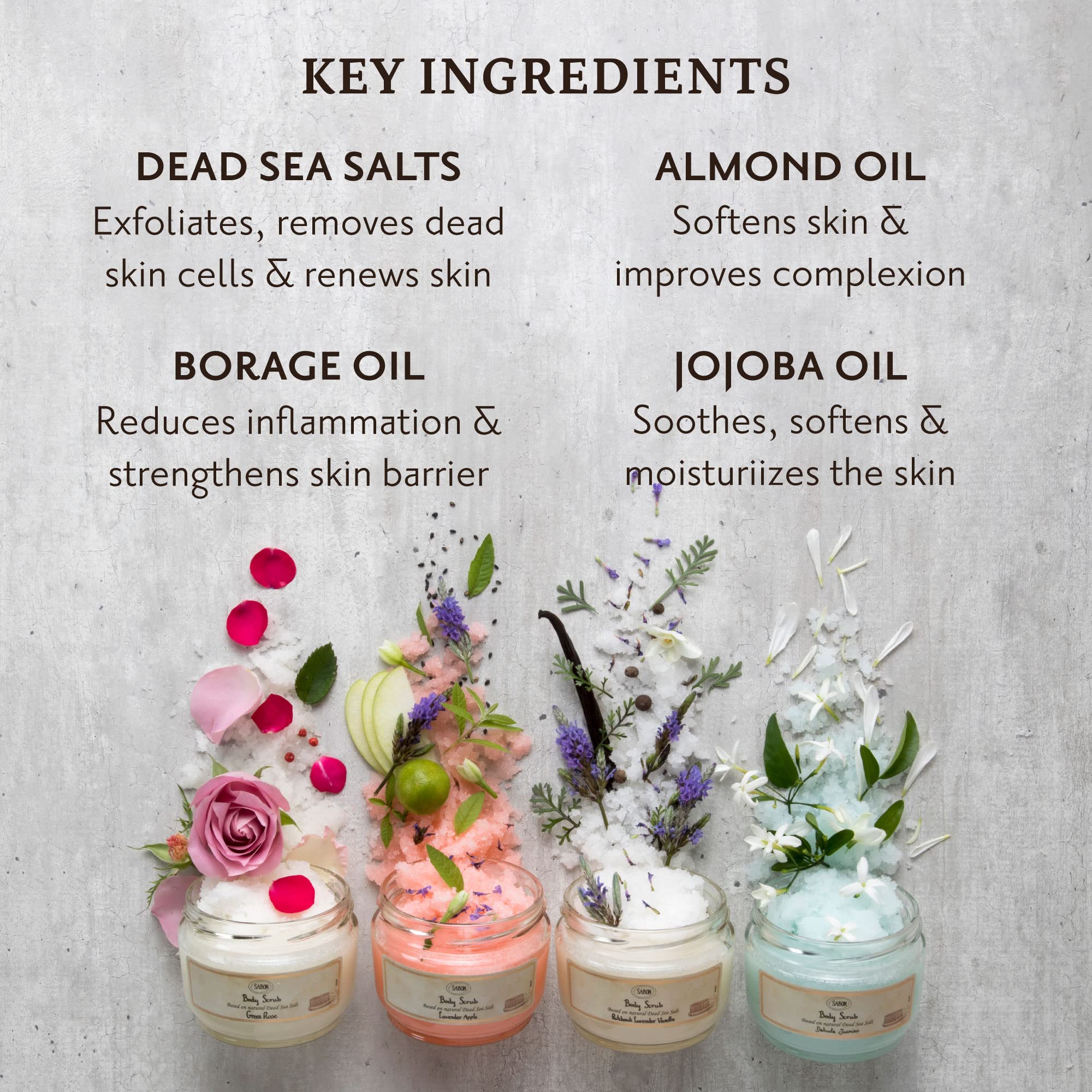 Sabon Body Scrub β Rose Tea | Exfoliating Dead Sea Salt Body Scrub | Bergamot, White Rose, Jasmine | For All Skin Types | 11.3 Oz