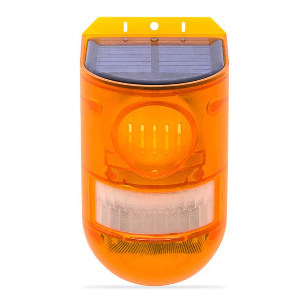Solar Strobe Light, 6LED Flashy Lighting Motion Detector Solar Alarm Siren 129dB Laud Sound Security Lights IP65 Waterproof with Adjustable Modes for Home,Farm,Barn,Villa,Yard,Hacienda,Apartment