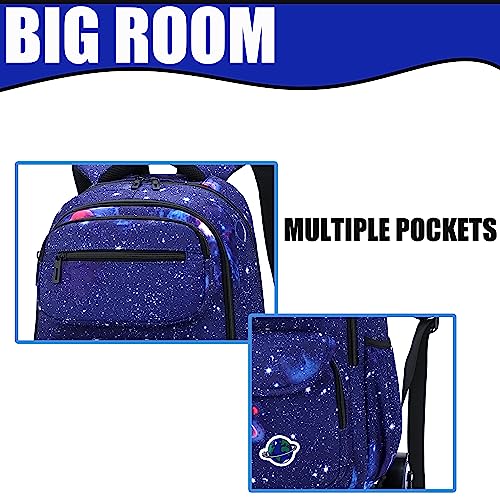 ZBAOGTW Rolling Backpack Boys 3 in 1 School Wheeled Backpack Set Kids Luggage School Travel Rolling Backpack for Boys with Starry Sky Printed