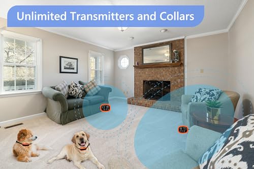 UltraCrab Indoor Pet Barrier for Dogs,Wireless Indoor Electric Fence,Pet Gate, Keeps Areas Off Limits,Dog Home Proofing, Waterproof/Rechargeable/Beep/Static Training Collar,Orange Kit