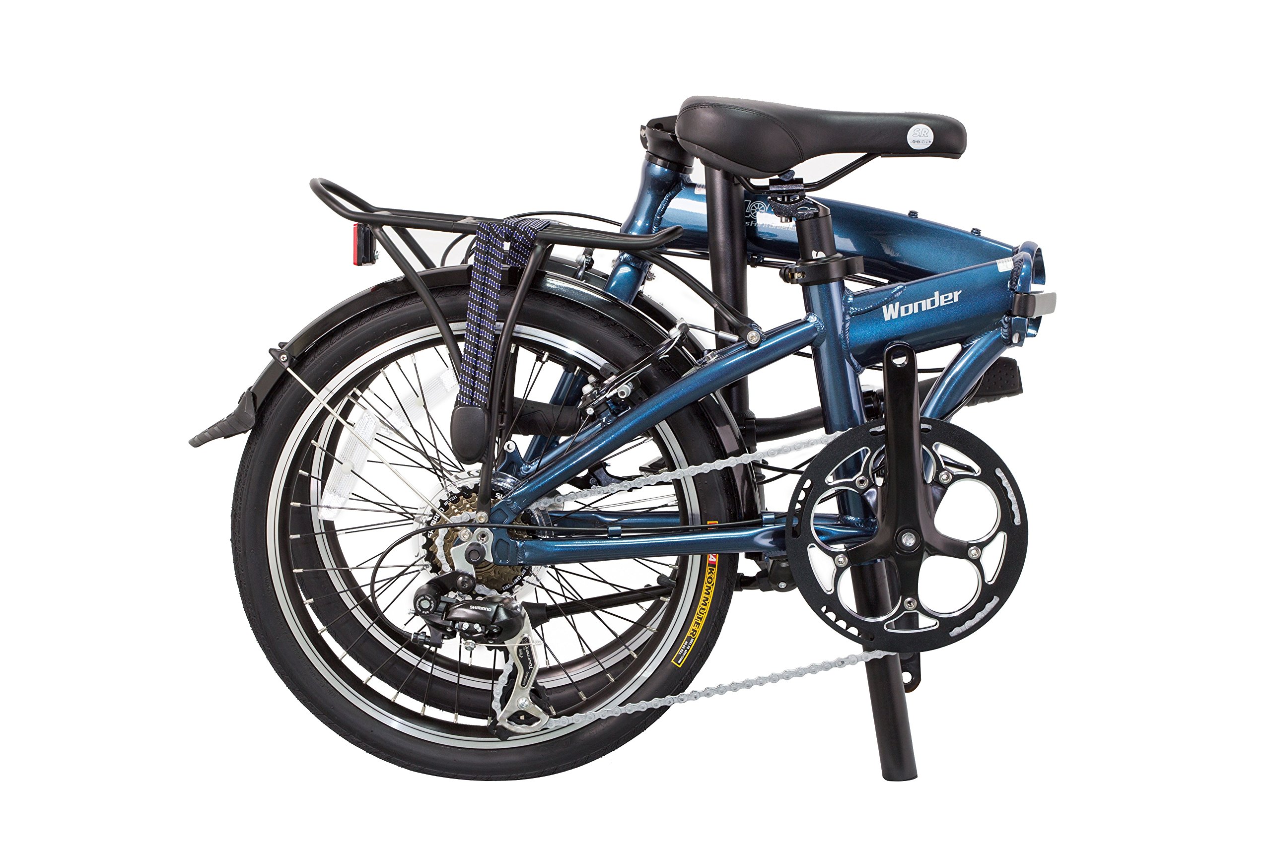 SOLOROCK 20" 8 Speed Aluminum Folding Bike - Wonder V Brakes (Metallic Blue)