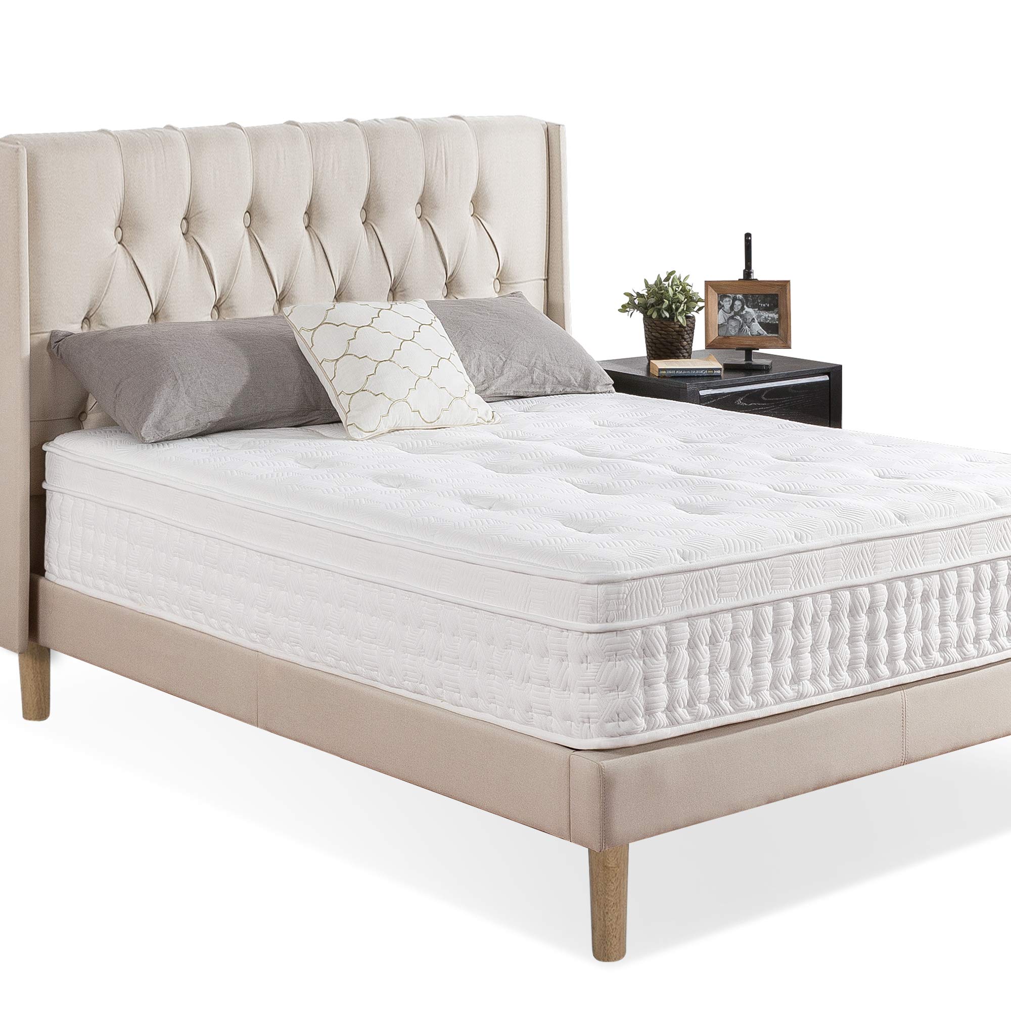 Zinus 13 Inch Euro Top Pocket Spring Hybrid Mattress, King & ABEL Metal Platform Bed Frame/Mattress Foundation with Steel Slat Support/No Box Spring Needed/Easy Assembly, King