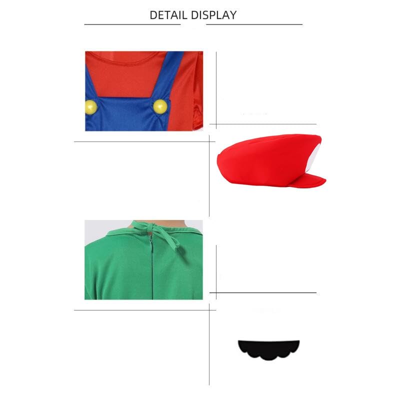 Sztylong Deluxe Child Super Heros Costume for Kids Halloween Outfit with Hat Mustache and Gloves