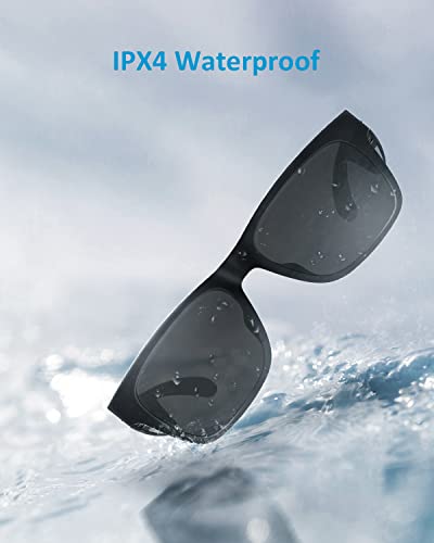 VIOZEE Smart Glasses with Voice Assistant: Blue Light Filtering & Polarized Sunglass Lenses Touch Control Open Ear Surround Sound with Built-in Mic & Speakers