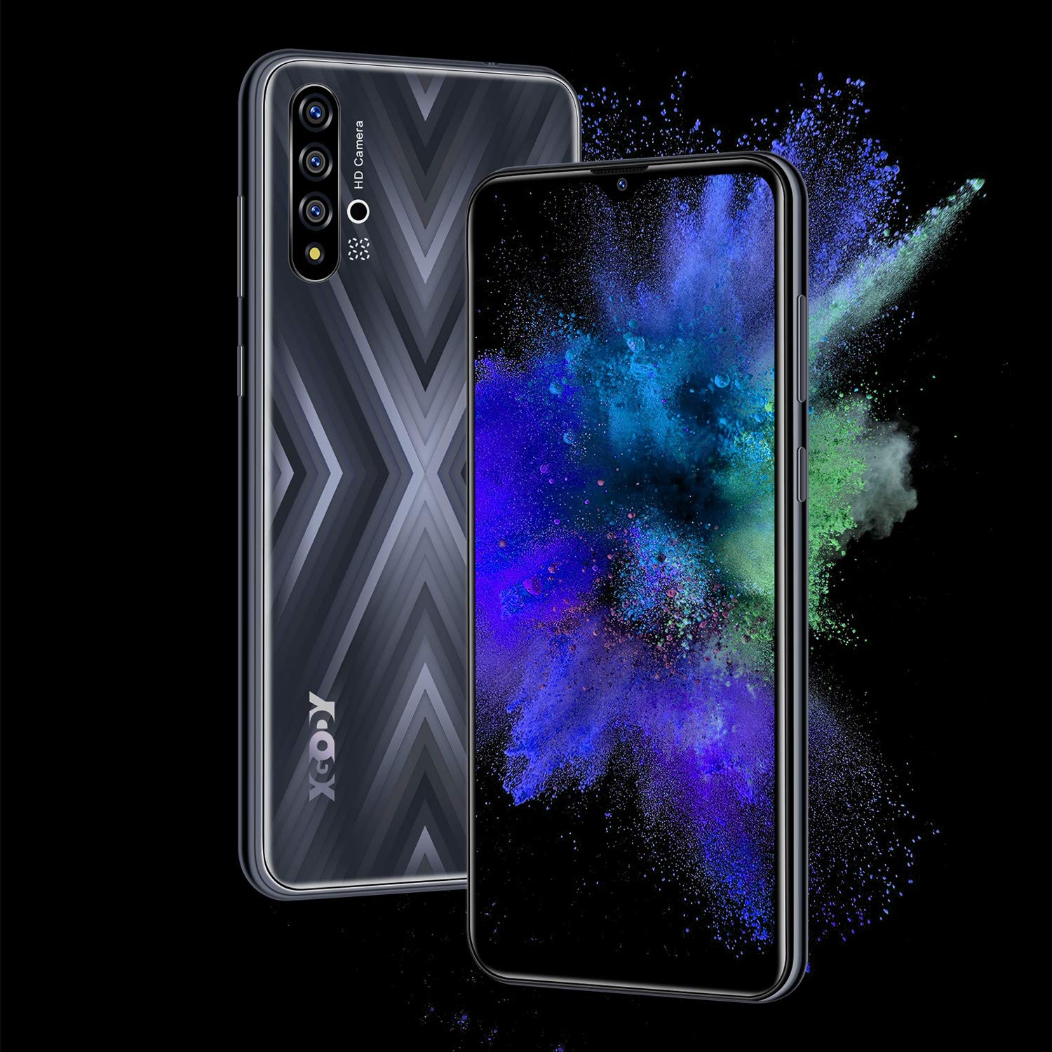 Xgody X30 Unlocked Cell Phone,Android 9.0 Mobile Phones Cheap,Dual Sim-Free Smartphone with 6.53 inch HD(20:9) Waterdrop Screen,5MP + 16GB ROM(Black X30)