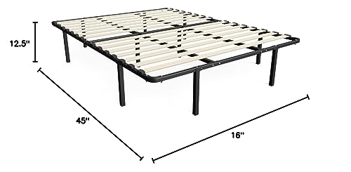 ZINUS SmartBase Euro Slats Mattress Foundation / 14 Inch Metal Platform Bed Frame / No Box Spring Needed / Sturdy Steel & Wood Frame / Underbed Storage, Queen