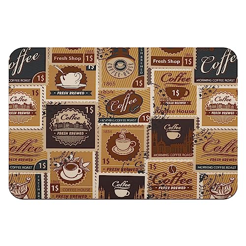 Topotdor Coffee Mat - Coffee Bar Mat for Countertops, 18"x24" Super Absorbent Anti-Slip Dish Drying Mat for Kitchen Counter, Under Coffee Maker Mat Espresso Machine Mat Coffee Station Accessories