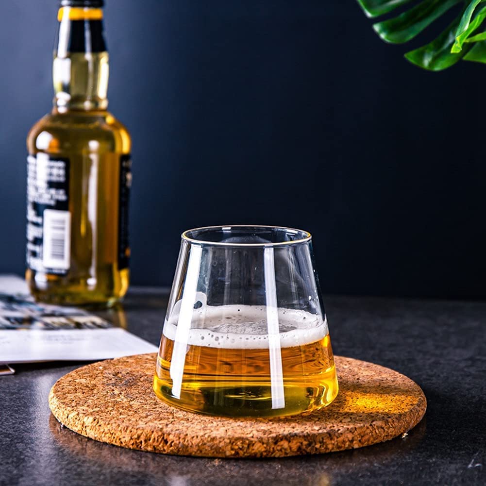 URMAGIC 2 Pcs Vintage Drinking Glasses,10 Oz Mount Fuji Beer Glasses,Mountain Shape Stemless Wine Glasses,Clear Glass Cups,Glass Dessert Cup,Creative Beer Cup for Whisky,Coffee,Cocktail,Beverage,Water