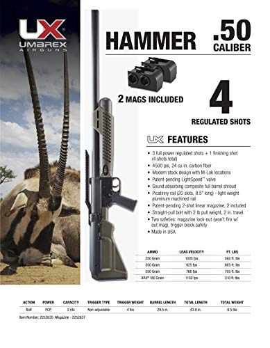 Umarex Hammer .50 Caliber PCP Pellet Gun Air Rifle