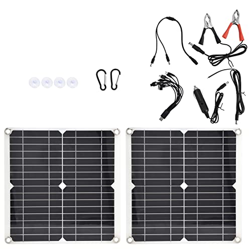 Solar Panel Portable Board 15W 2Pcs Flexible Single Crystal Emergency Charge Board Power Bank with Component 15Wx2 for Solar Battery Chargers Charging Kits