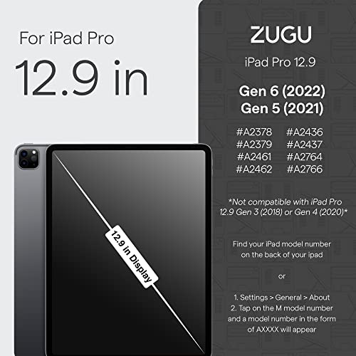 ZUGU Case for 2021/2022 iPad Pro 12.9 inch 5th / 6th Gen - Slim Protective Case - Apple Pencil Charging - Magnetic Stand & Sleep/Wake Cover (Fits Model #’s A2378, A2379, A2461, A2462) - Cognac Brown