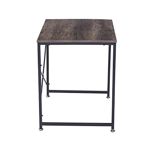 Symylife Modern Computer Desk Table Home Office Desk, Modern Simple Style Laptop Table with Metal Frame,Vintage Grain