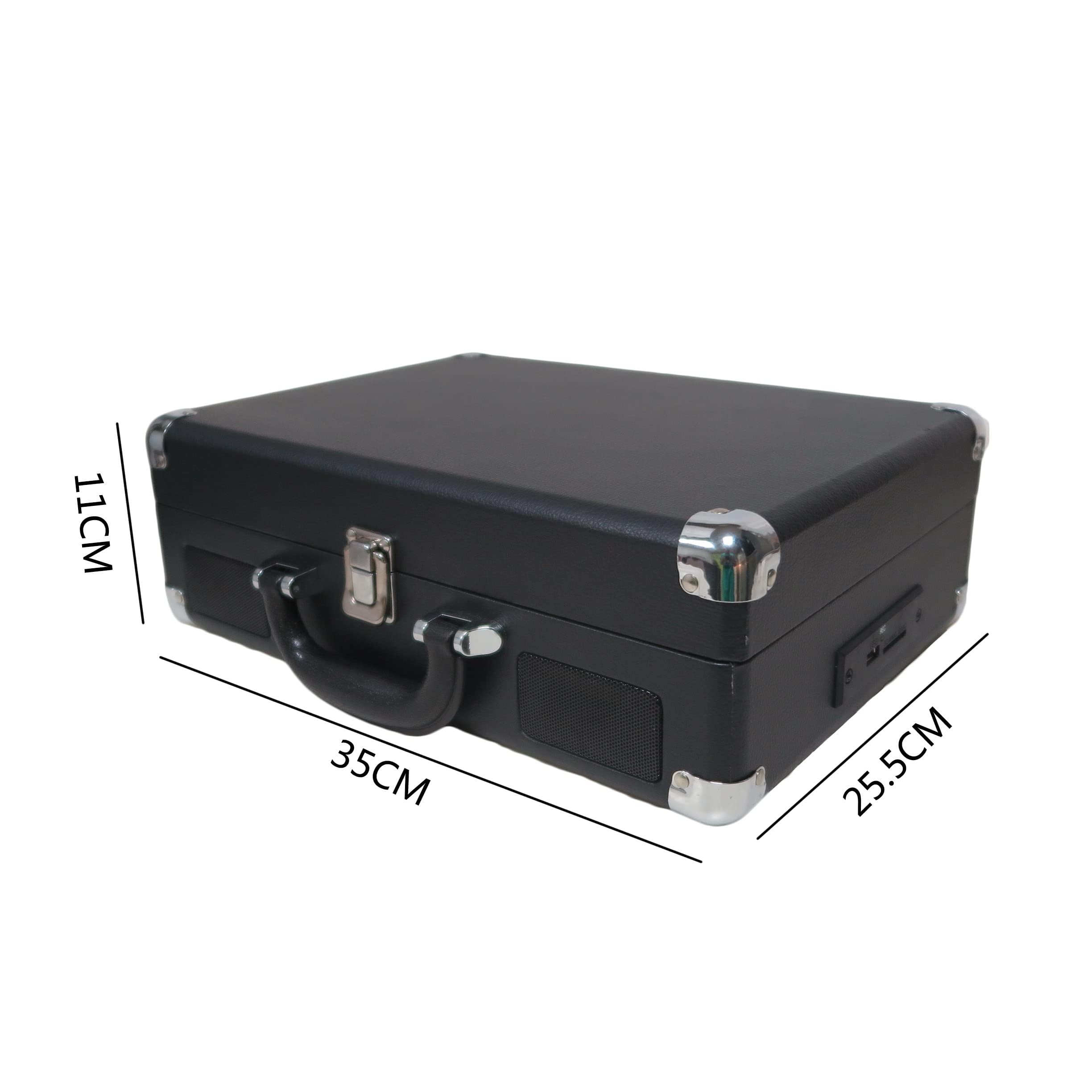 Vinyl Record Player 3 Speed Turntable with Bluetooth, USB/SD Play&Recording, Built in Battery, Line Out, AUX in, Earphone Jack, Replacement Needle