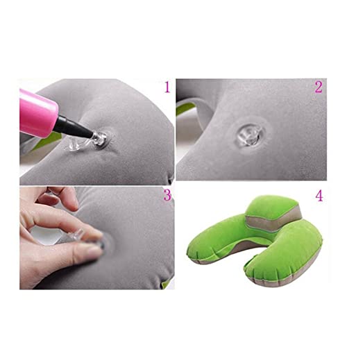 ZIFARM Bed Pillows, Foldable U-Shaped Neck Support Pillow Inflatable Cushion Memory Foam Travel Pillow Neck Super Soft Pillow