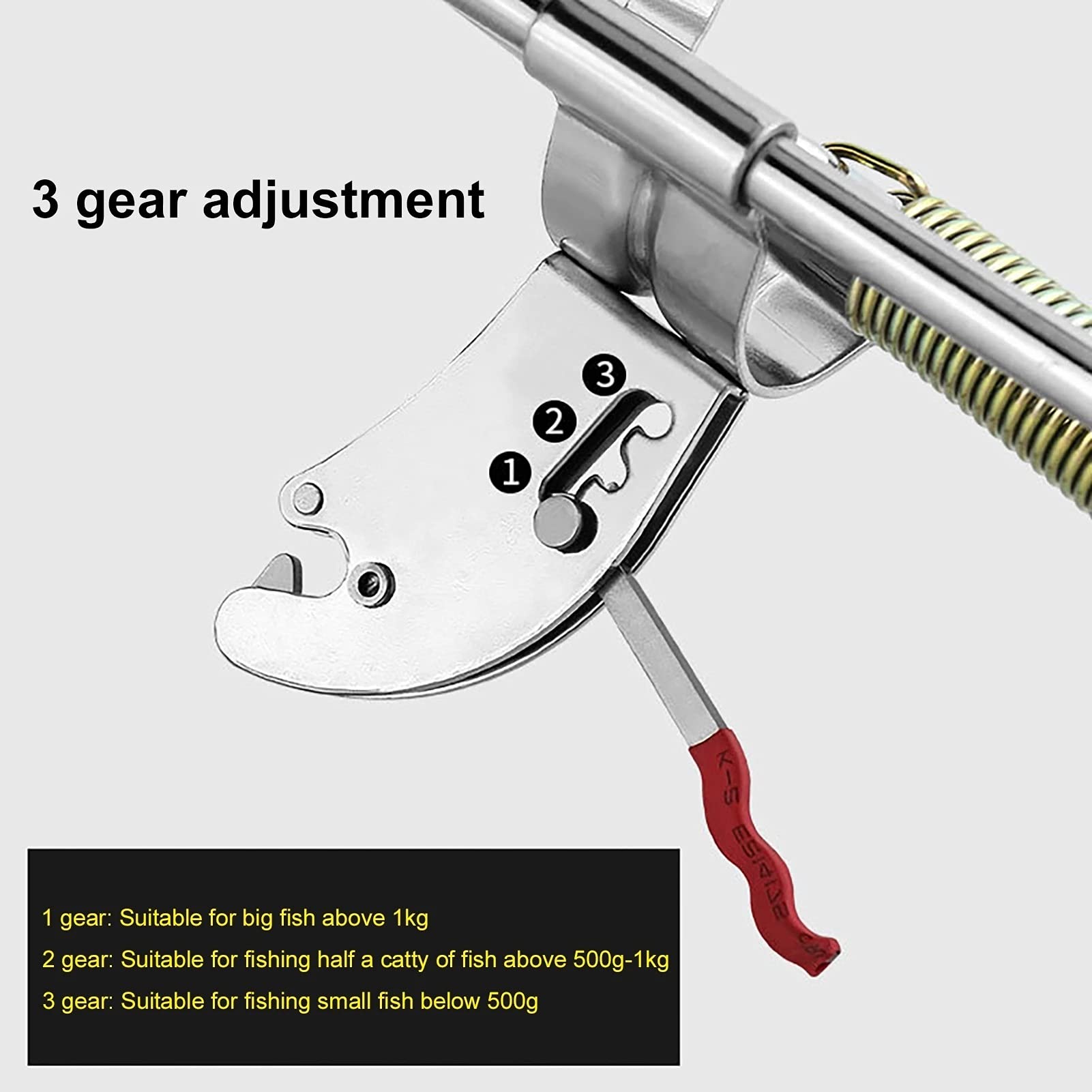 TWDYC Sensitive Fishing Rod Holder Spring Automatic Full Stainless Steel Adjustable Sensitivity Folding Fishing Accessories Bracket