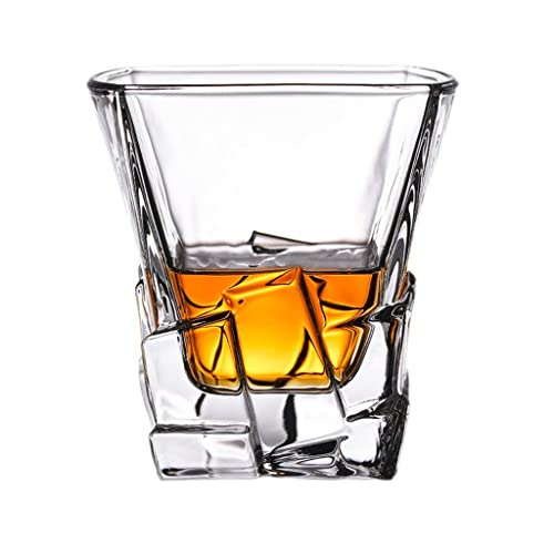 YANGRRJ European Classical Irregular Wine Glass Glass Beer Glass Bar Personality Iceberg Glass 320ml