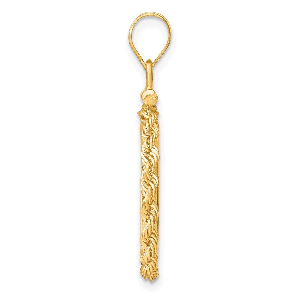 Wideband Distinguished Coin Jewelry 14k Polished Rope 16.5mm x 1.35mm Screw Top Coin Bezel Pendant QC1215/16.5