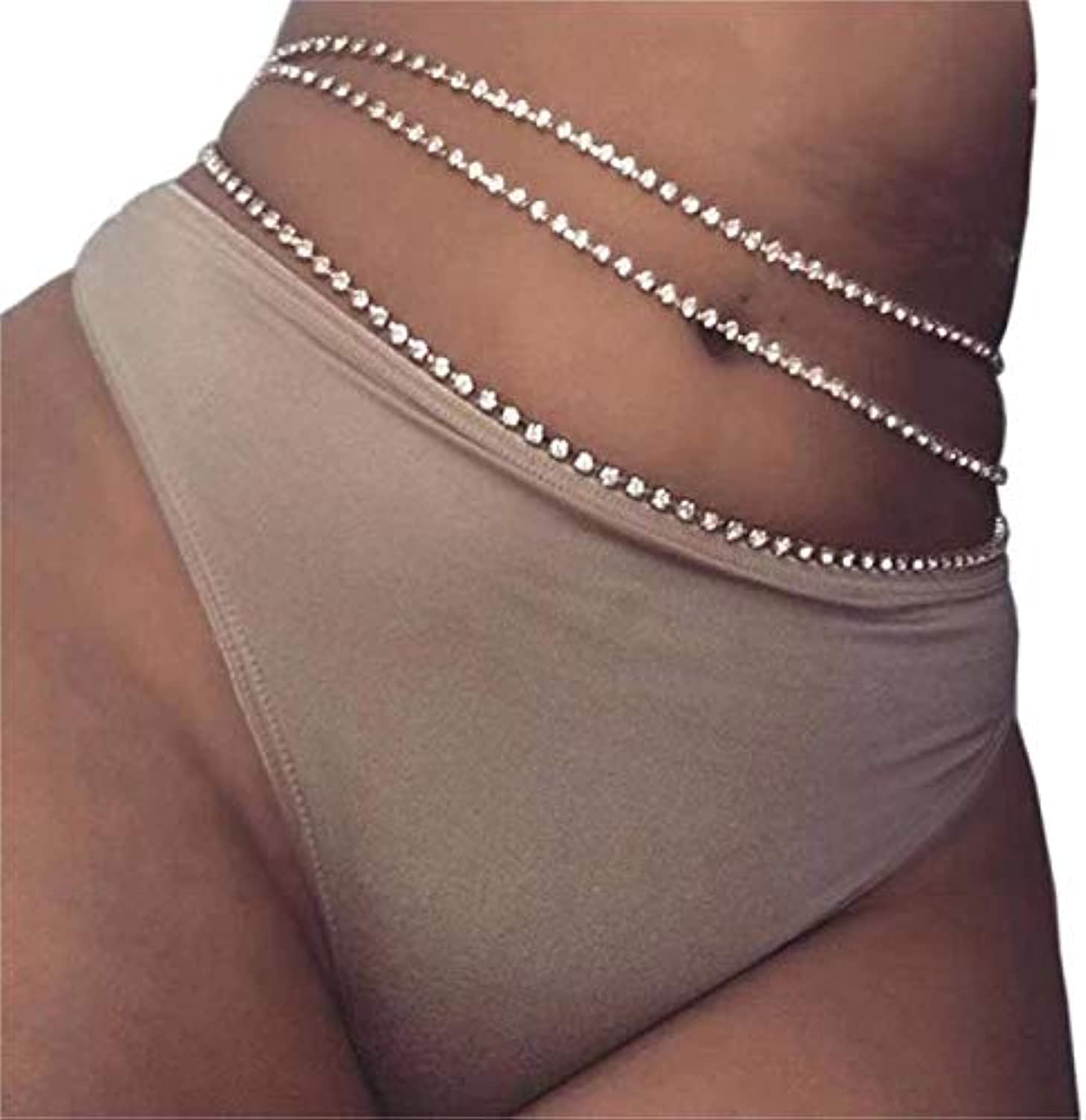 Sexy Riymusry Waist Chain Rhinestone Body Chain Jewelry Belly Chain Lower Back Chain Crystal Body Chain Waist Belt Summer Beach Jewelry for Women