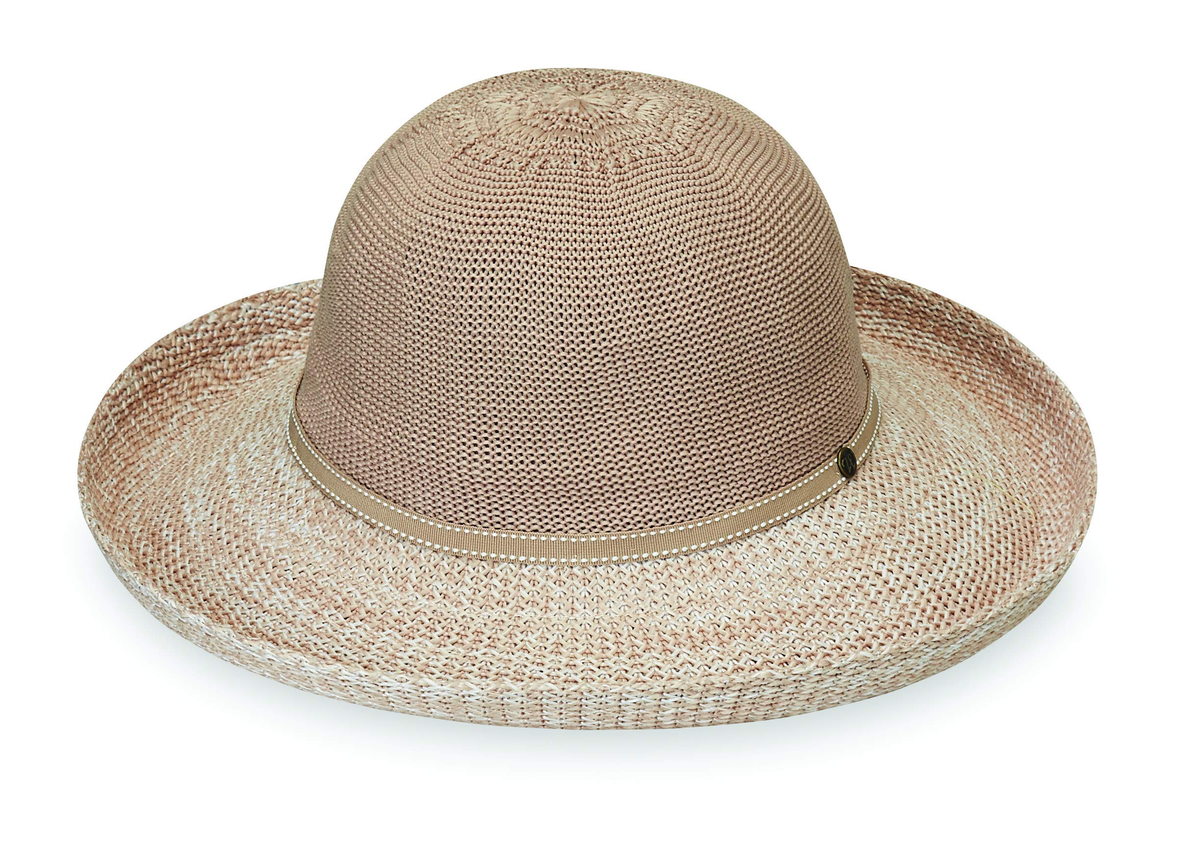 Wallaroo Hat Company – Women’s Victoria Two–Toned Sun Hat – UPF 50+ Sun Protection, Wide Brim, Packable Design and Adjustable Sizing for Medium Crown Sizes (Latte/Mixed Beige)