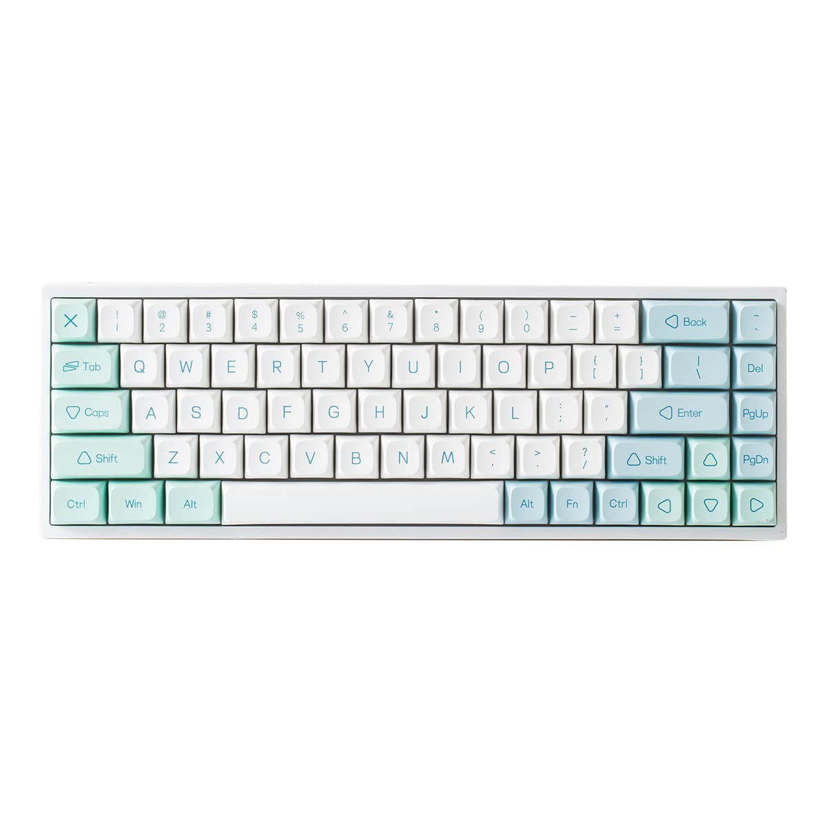 YUNZII KC68 Hot Swappable Mechanical Keyboard 68-Key Gaming Keyboard, RGB Backlit for Mac/Win/Gamers (Gateron Yellow Switch, Mint)