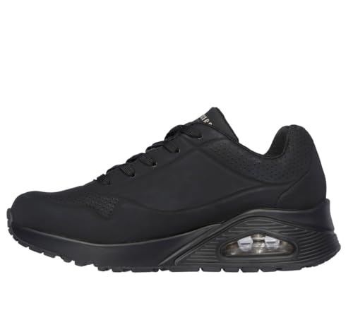 Skechers womens Skecher Street Women's Uno - Stand on Air Sneaker, Black/Black, 9 US