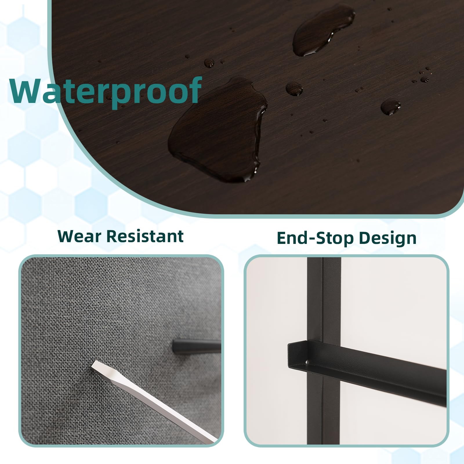 Somdot Nightstand Set of 2, Bedside Table End Table for Bedroom Dorm Nursery Living Room - Removable Fabric Drawer, Open Storage Shelf, Sturdy Steel Frame, Durable Wood Top - Black