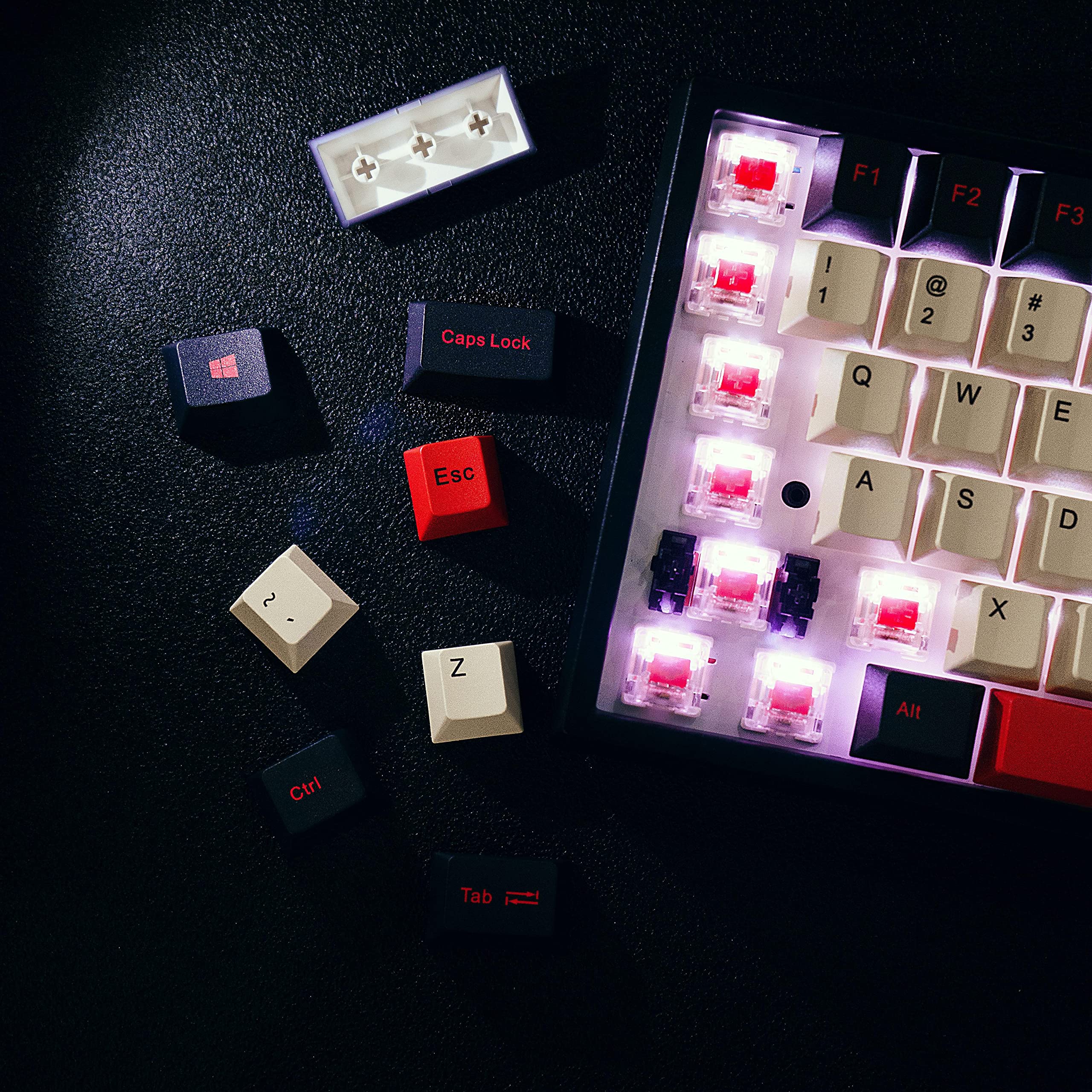 YUNZII KC84 SP 84 Keys Hot Swappable Mechanical Keyboard with PBT Dye-subbed Keycaps, RGB,NKRO Programmable Keyboard (Gateron Black Switch, Carving Front SP Black)
