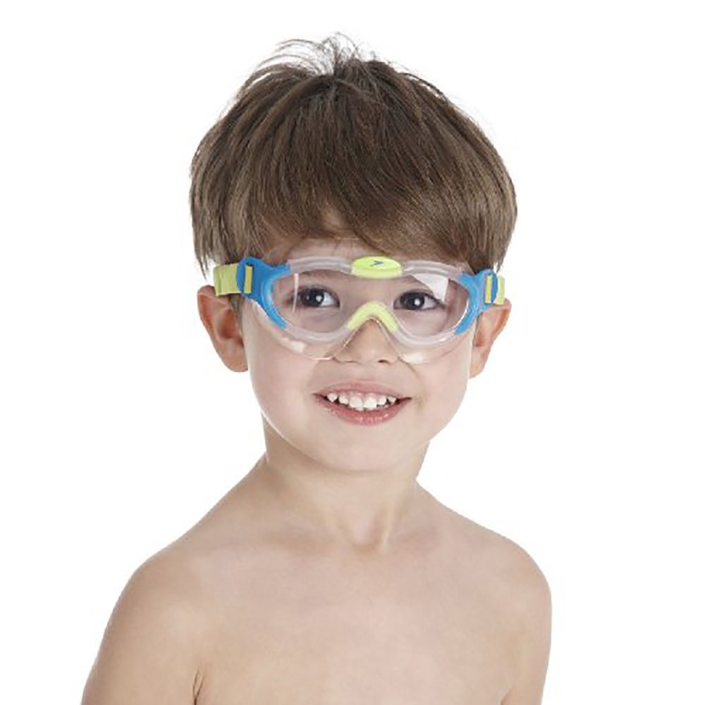 Speedo Blue Children's Sea Squad Mask Swim Goggles, Blue/Green, 2-6 years