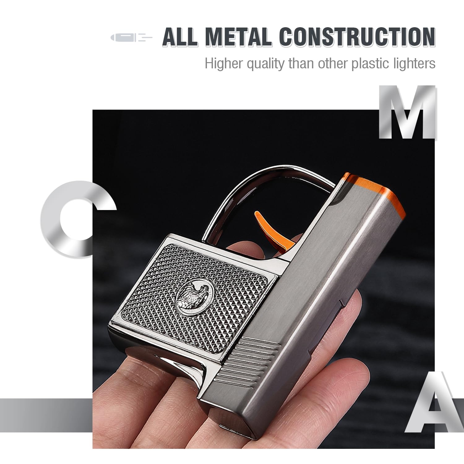 SOMGEM Torch Jet Lighter, Unique Lighter Butane Fuel Refillable, Windproof Cool Pipe Lighter, Funny Gift for Men