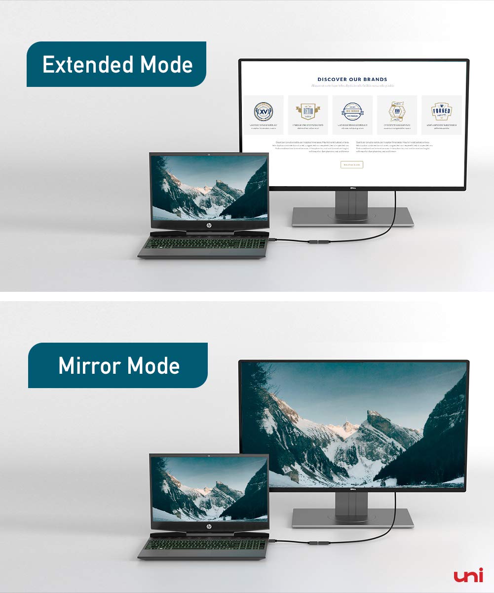uni DisplayPort to HDMI Adapter, DP to HDMI Adapter (4K UHD Directional Display Port to HDMI Converter Compatible for Lenovo, HP, DELL, GPU, AMD, NVIDIA and More
