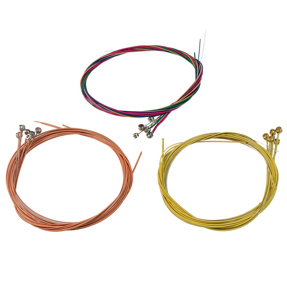 Yookat Acoustic Guitar Strings with 6 Picks, 3 Sets of 6 Acoustic Guitar Kit Guitar Strings Replacement Steel String For Beginners Performers
