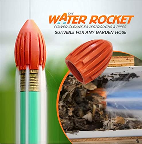 Water Rocket water hose nozzle for Gutter Cleaning,Gutter Cleaning Tool Pressure Nozzle,Roof Cleaner Nozzle , Window Washing Accessories, Gutter Cleaner Attachment
