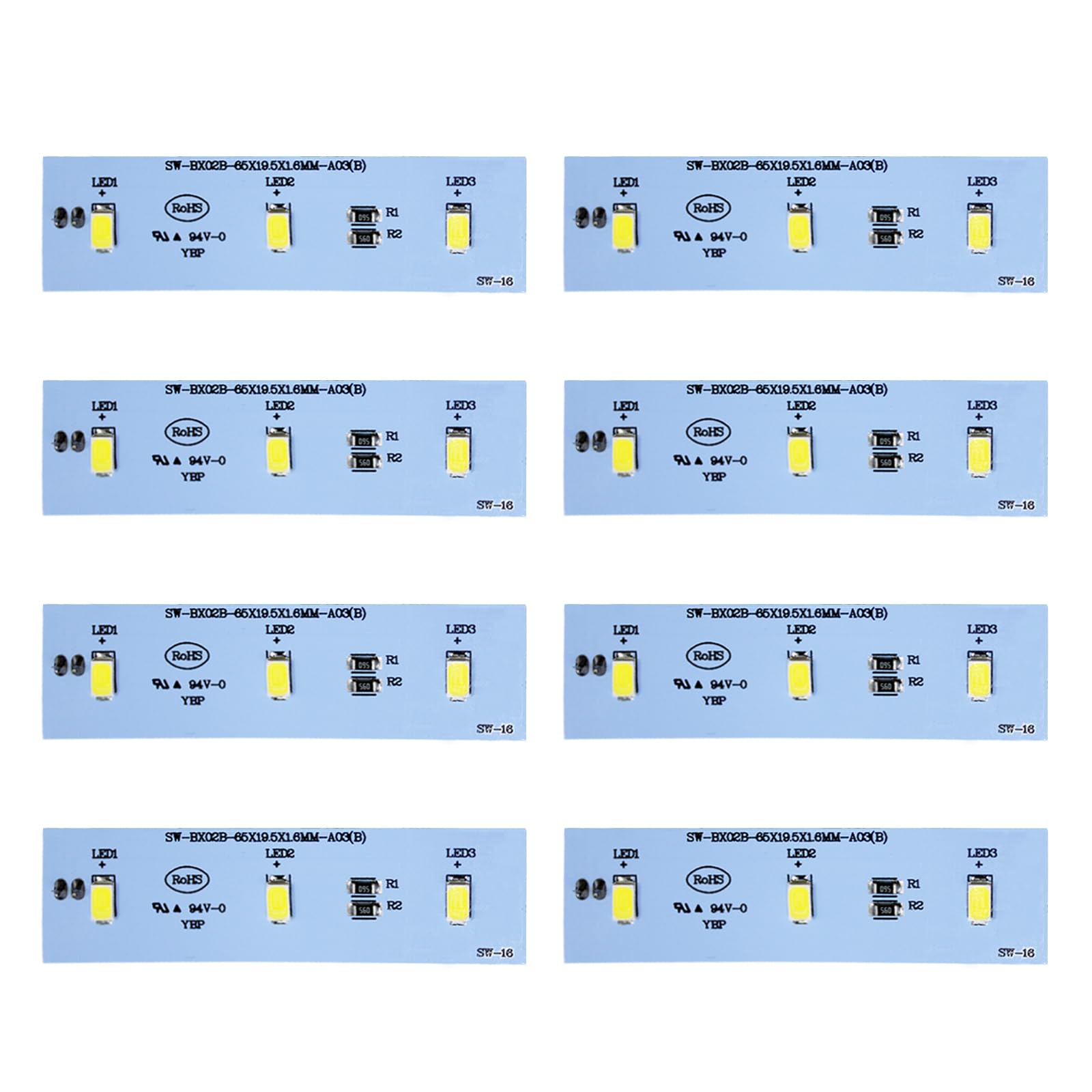 SW-BX02B Refrigerator LED Light Board Replacement for Frigidaire Refrigerator LED Light,Refrigerator LED Light Module Replacement ZBE2350HCA sw-bx02b(8PC)