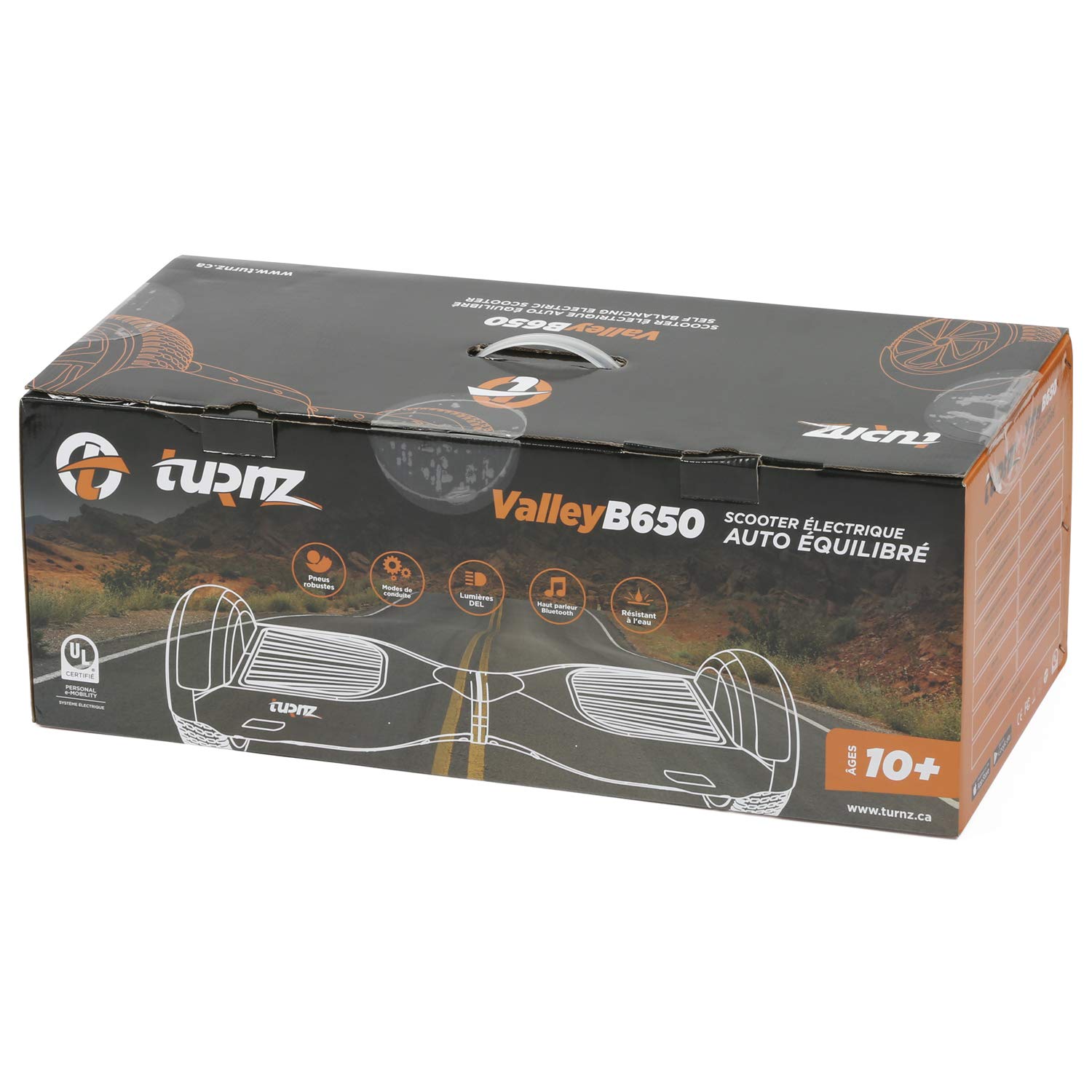 tuRnz Valley650 Self Balancing Hoverboard, 500W Power, UL 2272 Certified, Bluetooth Speaker, Exceptional Long Range Ride (15.5 Miles)