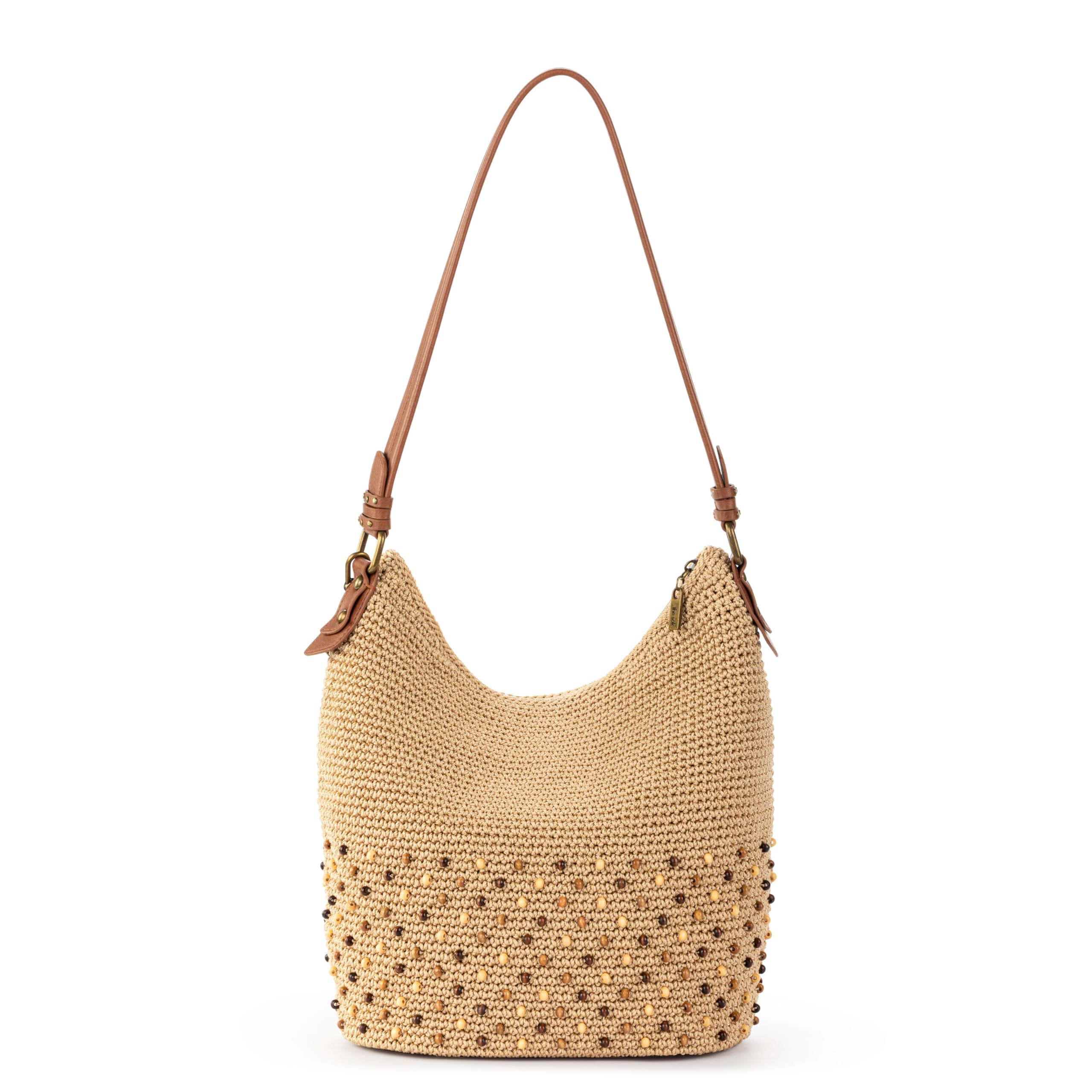 The Sak Womens Hand-crochet, & Silhouette, Sequoia Hobo Bag in Hand Crochet Soft Slouchy Silhouette Timeless Elevated Design, Shitake, One Size US