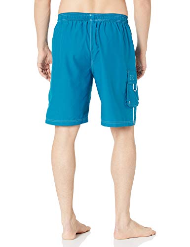 TYR Men's Solid Challenger Swim Short, Ocean Blue, L