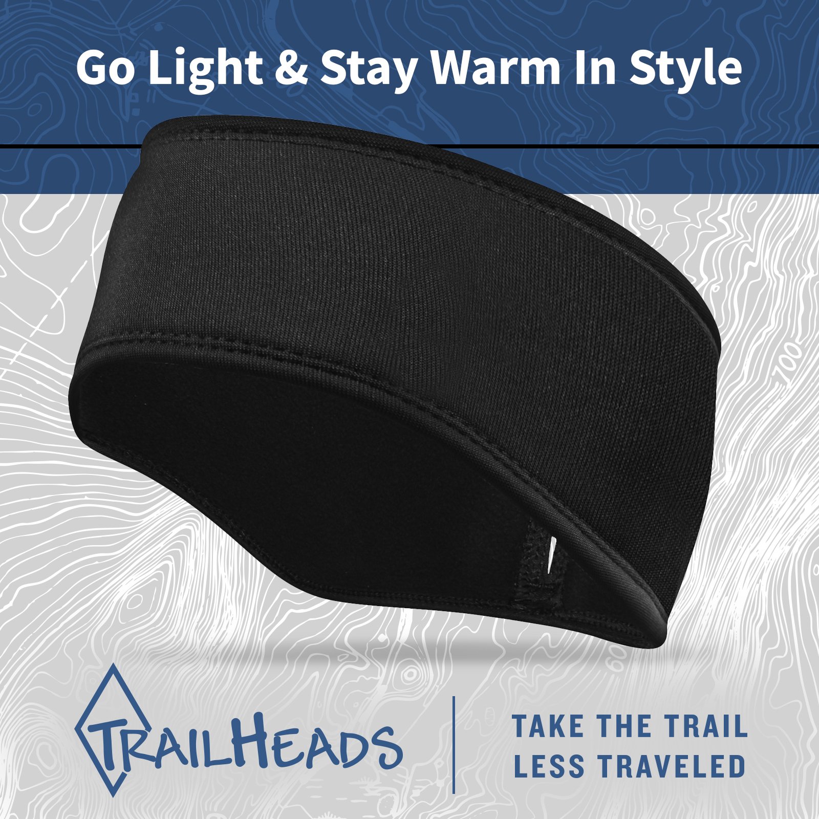 TrailHeads Women’s Ponytail Headband | Moisture Wicking Ear Band | The Power Running Headband - Black/Heather Purple - 2 Pack