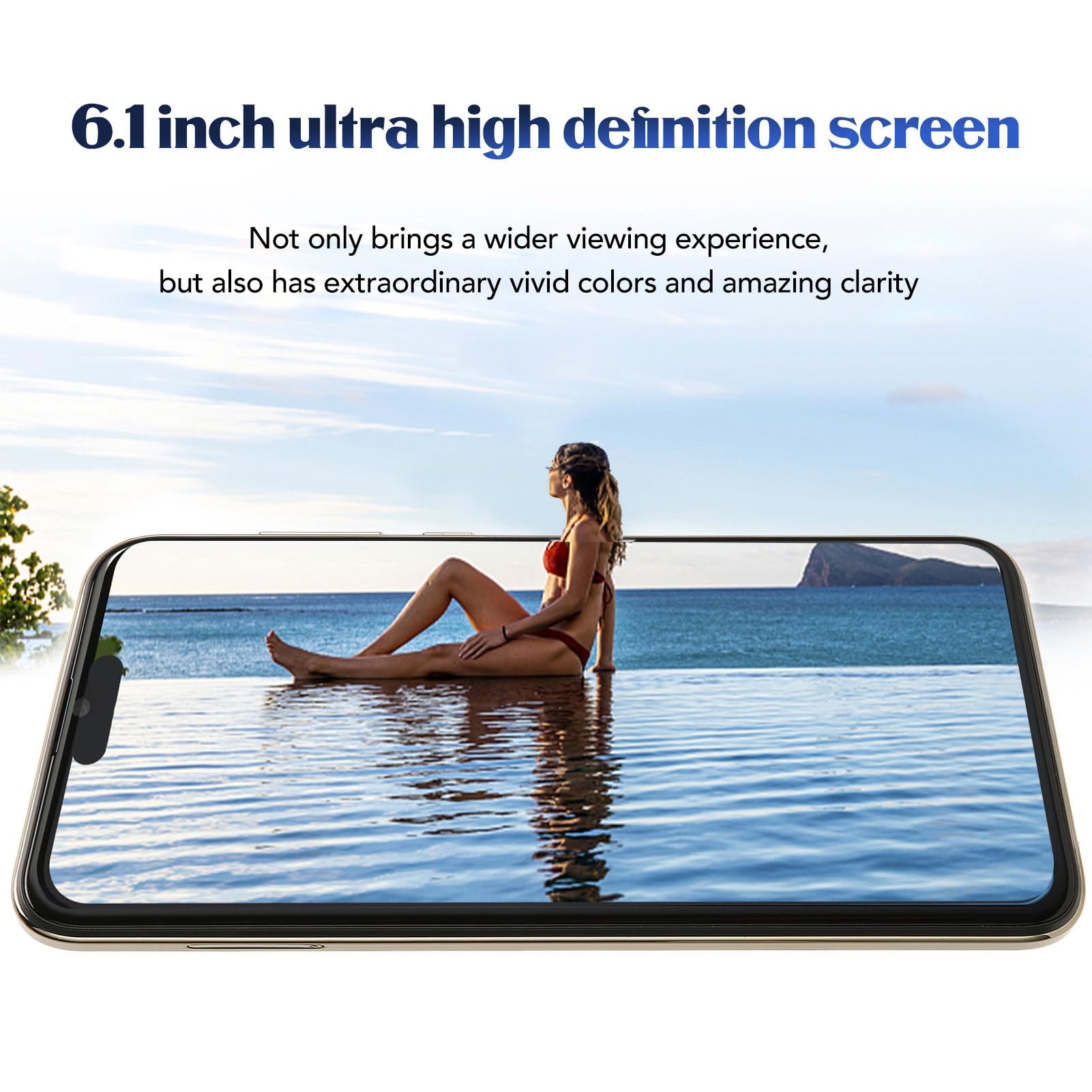 Tangxi Unlocked Smartphone for Android 10.1, 6.1in 2GB 32GB ROM Mobile Phone, 3G Network Dual SIM 4000mAh Large Battery Cell Phone 100β240V (US Plug)