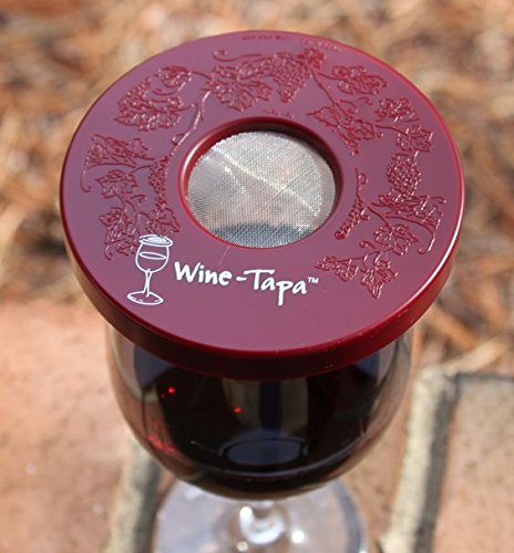 Wine Tapa Wine Glass Cover: Keep Bugs Out, Washable, Plastic, Outdoor, Drink Lid Marker for Glasses, Cans, Cups, Stemless Drinkware (Hot Pink)