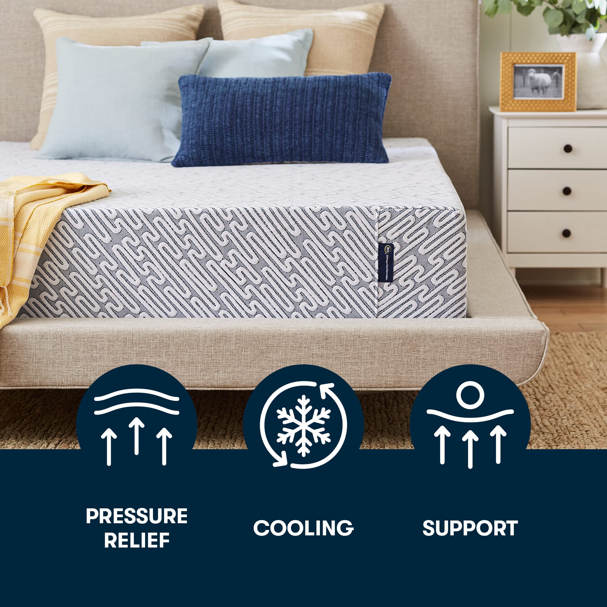 Serta - 11 inch Amazon Exclusive Cooling Gel Memory Foam Mattress, Queen Size, Firm, Supportive, CertiPur-US Certified, 100-Night Trial - Restored Rest