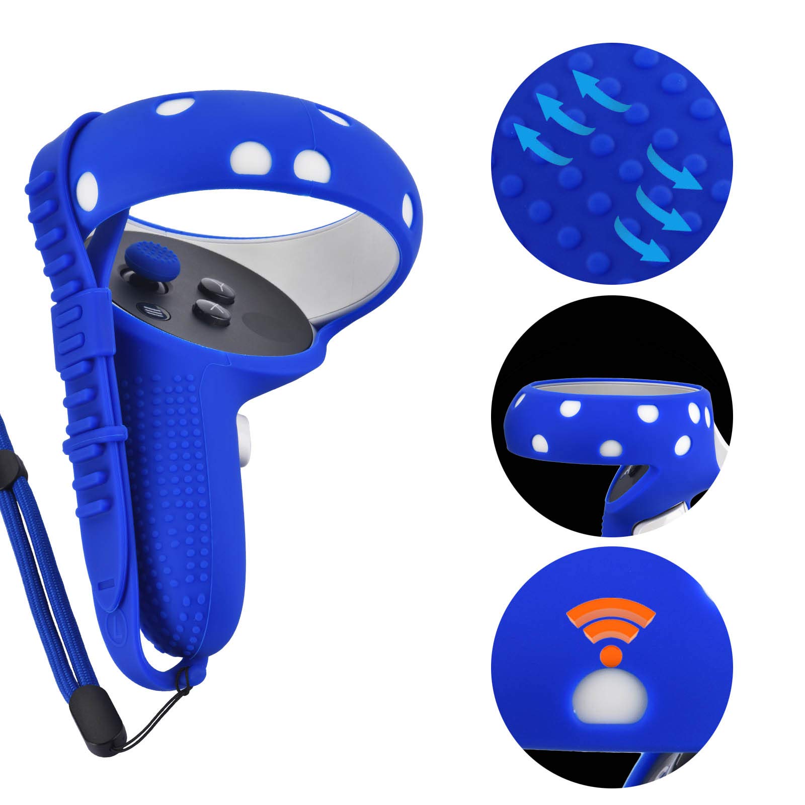 XIAOGE Controller Accessories for Oculus Quest 2 with Face Cover Combo, VR Headset Accessory Sweatproof Anti Collision