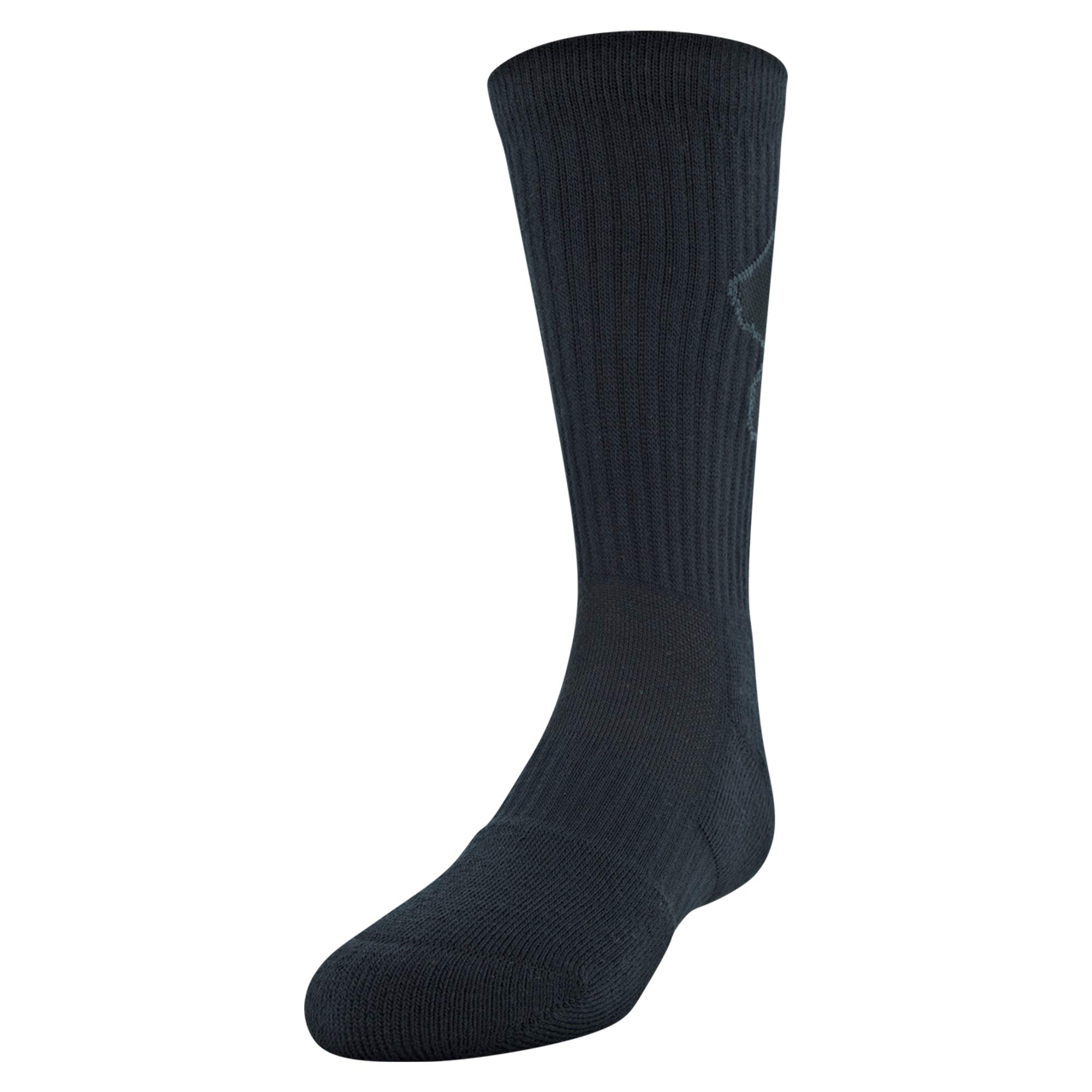 Under Armour Youth Phenom Logo Crew Socks, 3-Pairs , Blue Assorted , Small