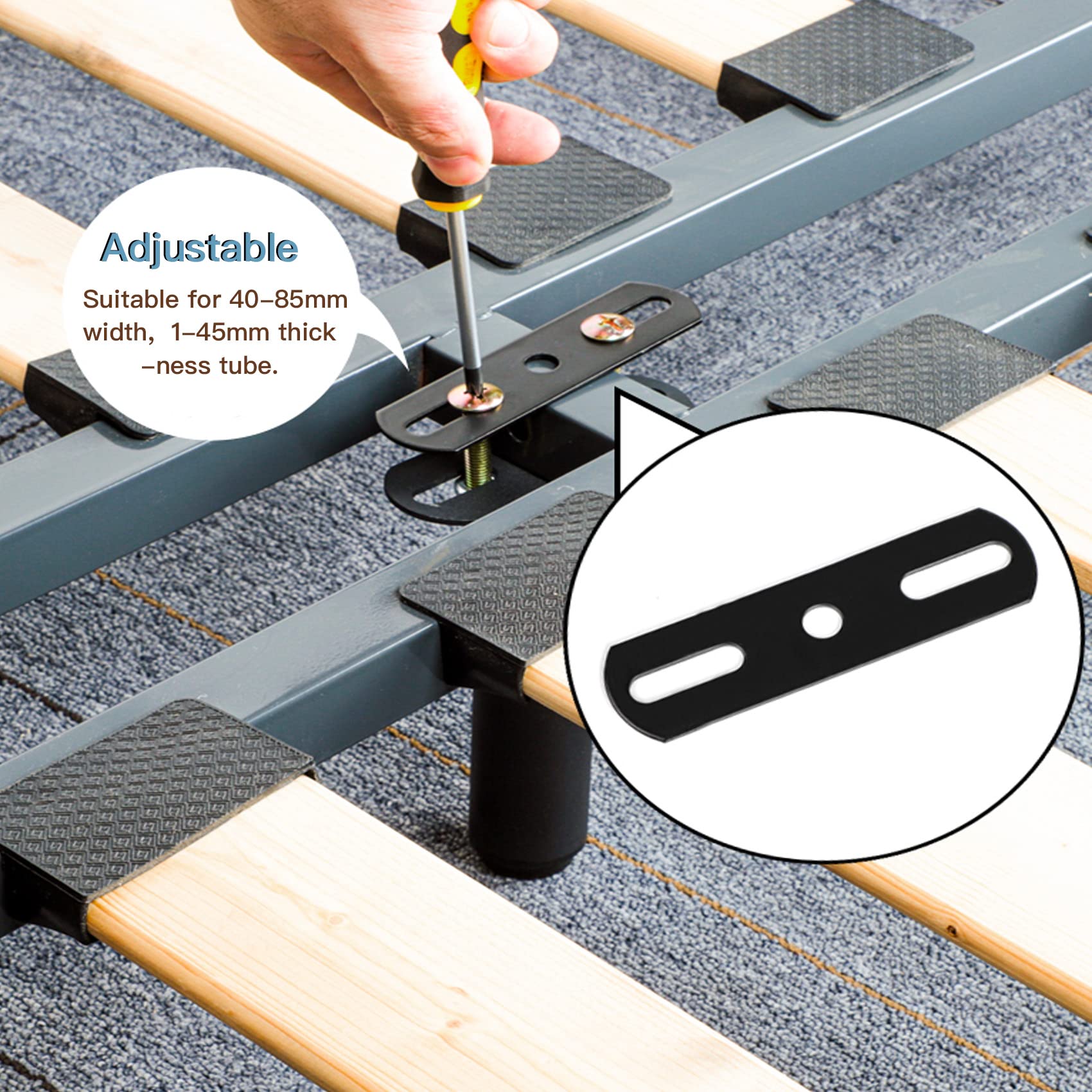 Taelakeni 4 Pcs Bed Frame Legs, Adjustable Height Center Support Leg for Bed Frame, Bed Center Slat Heavy Support Leg (5.1"-9.6")