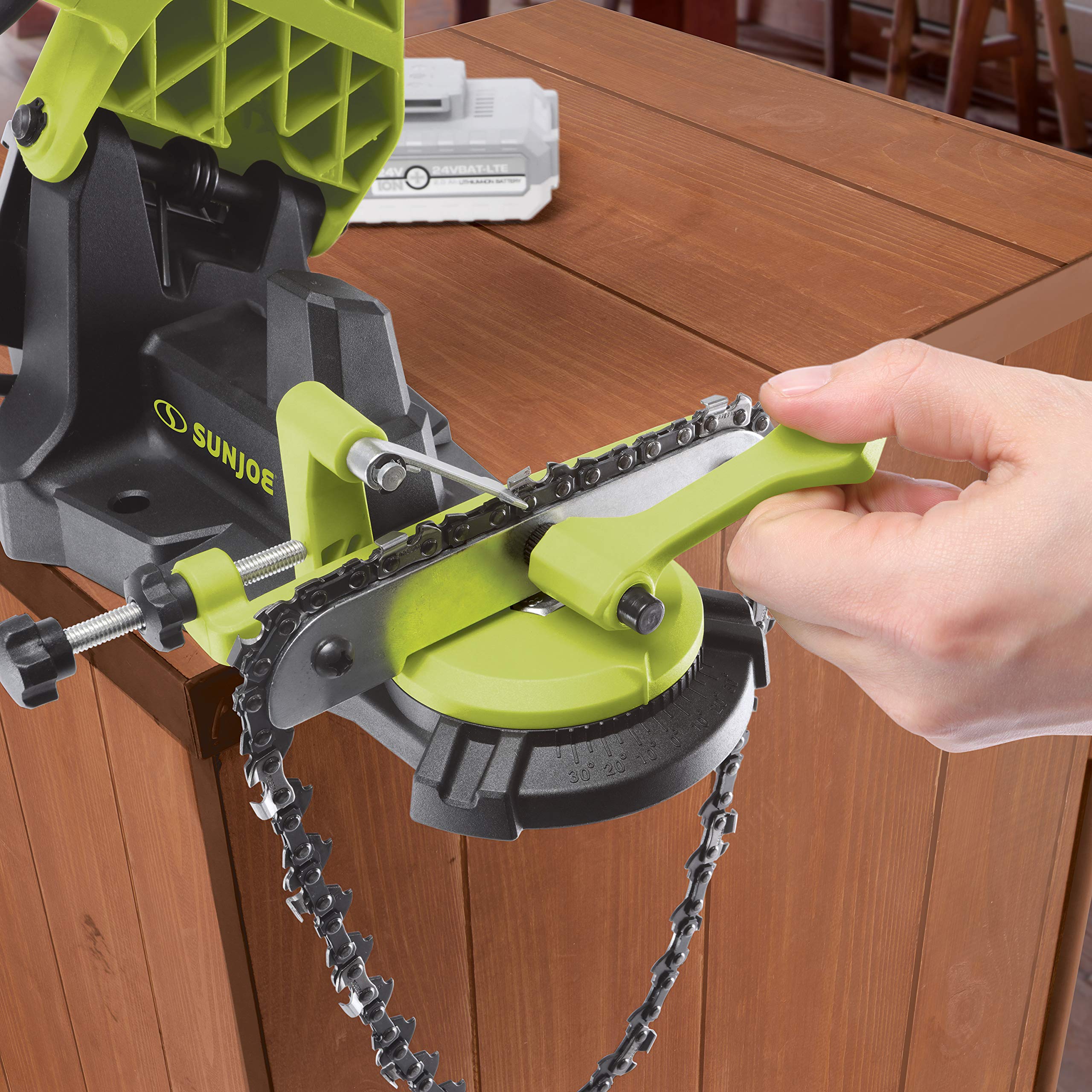 Sun Joe 24V-CSSHRP-CT 24-Volt Cordless Chainsaw Sharpener, Tool Only