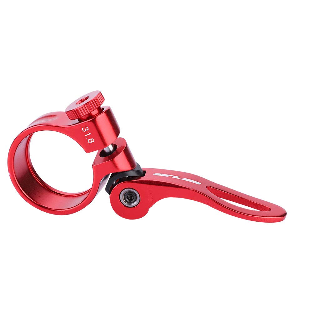 VGEBY1 Seatpost Clamp, Bicycle Seat Post Lock Quick Release Aluminum Alloy Cycling Part Seatpost Clip(31.8mm-Red)