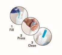 Round Toilet Brush with Soap Dispenser Bone, Wicker Design Palm Luxe Toilet Scrub Brush with Holder